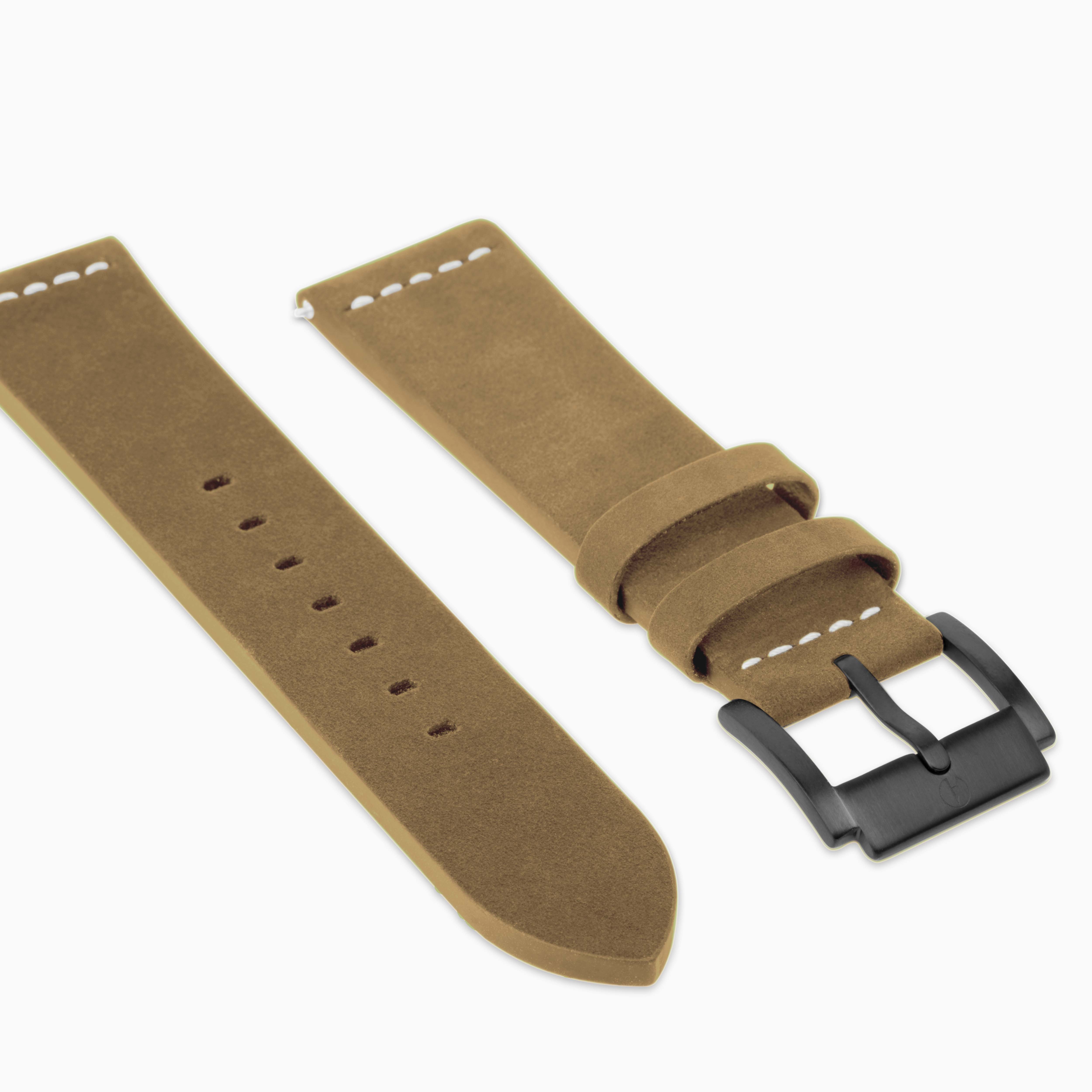 Aviation Men's Brown Leather 22mm Strap